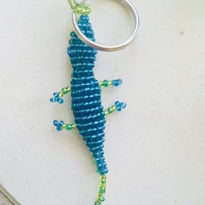 Seed Bead Lizard Keychain - Etsy