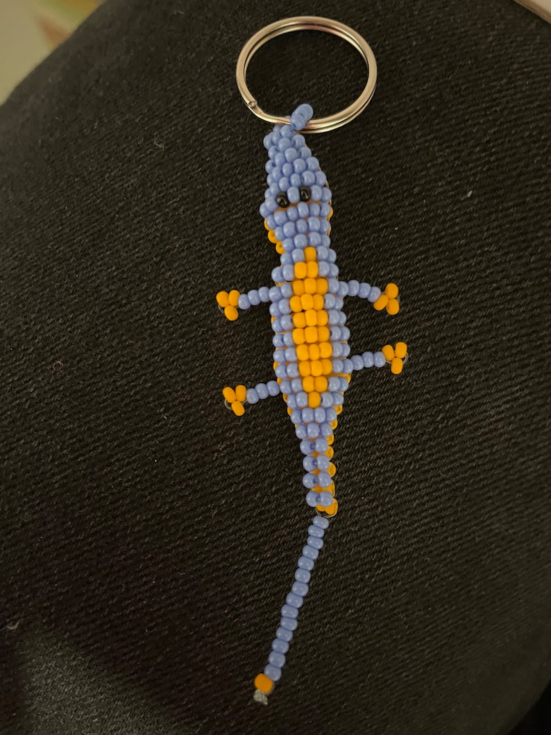 Seed Bead Lizard Keychain - Etsy