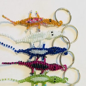 Seed Bead Lizard Keychain - Etsy