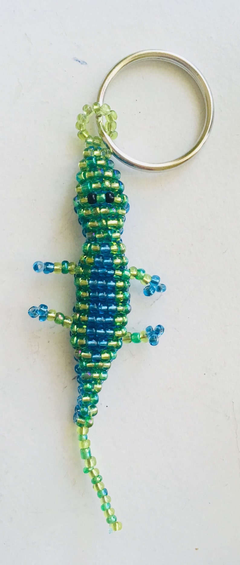 Seed Bead Lizard Keychain - Etsy