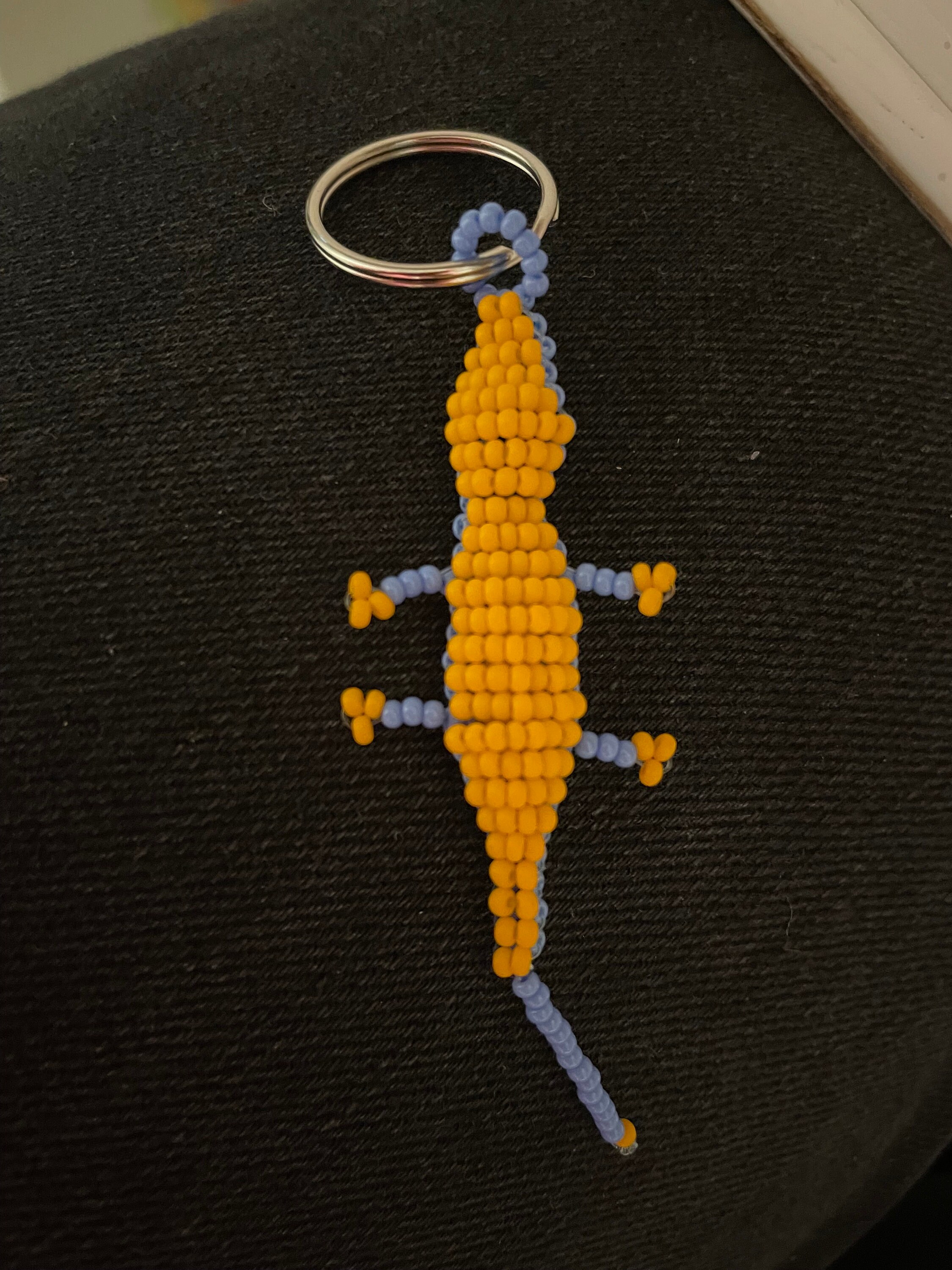 Seed Bead Lizard Keychain - Etsy