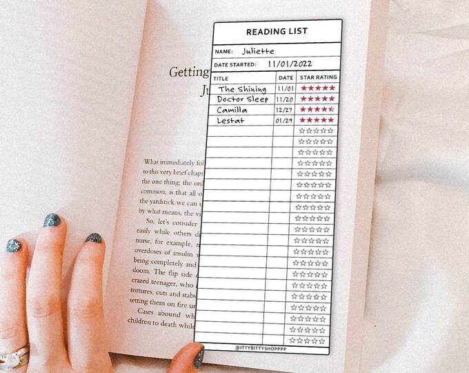 Printable Bookmark Template Reading List Bookmark Library - Etsy