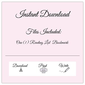 Printable Bookmark Template | Reading List Bookmark | Library Bookmark ...