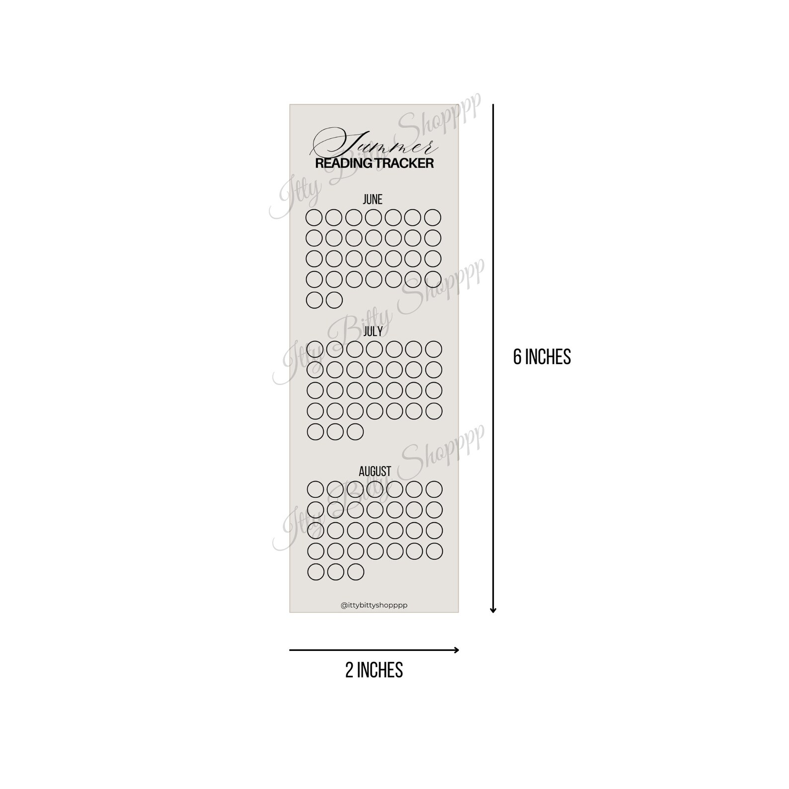 Printable Bookmark Template Summer Bookmark Library Bookmark Monthly ...