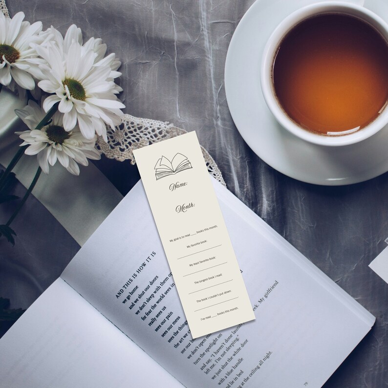 Printable Bookmark Template | Reading List Bookmark | Library Bookmark ...
