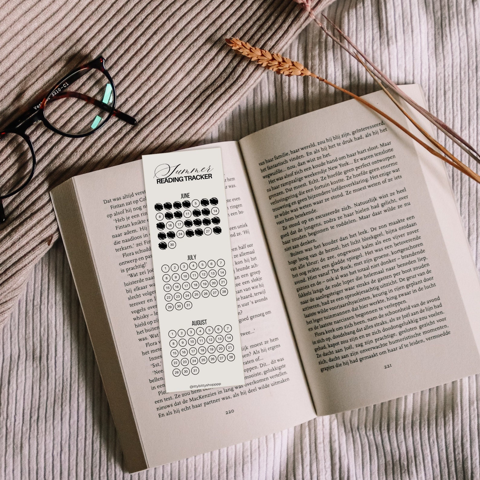 Printable Bookmark Template Summer Bookmark Library Bookmark Monthly ...