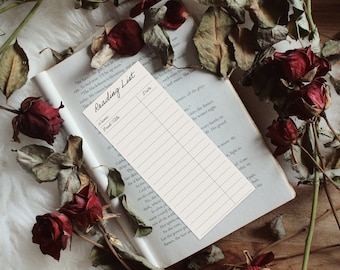 Printable Bookmark Template | Reading List Bookmark | Library Bookmark ...