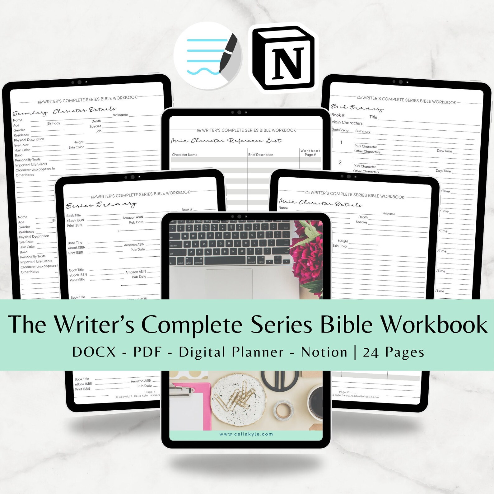 Writer's Complete Series Bible Workbook Author Planner Author Workbook ...