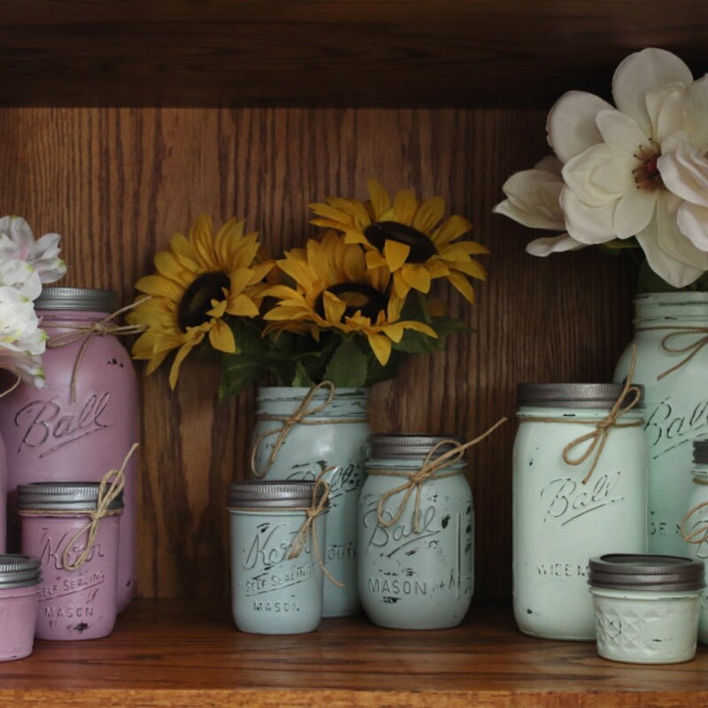 Distressed Mason Jar - Etsy