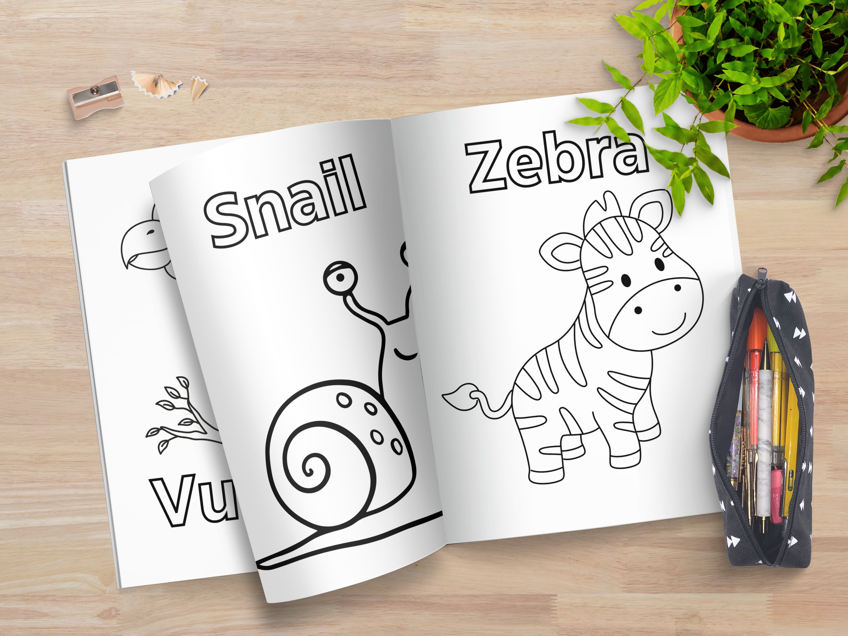 Animal Alphabet Coloring Sheets, ABC Coloring Book, Toddler Activity ...