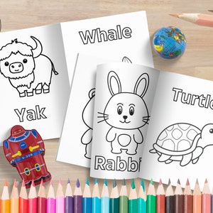 Animal Alphabet Coloring Sheets, ABC Coloring Book, Toddler Activity ...