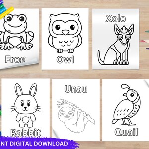 Animal Alphabet Coloring Sheets, ABC Coloring Book, Toddler Activity ...