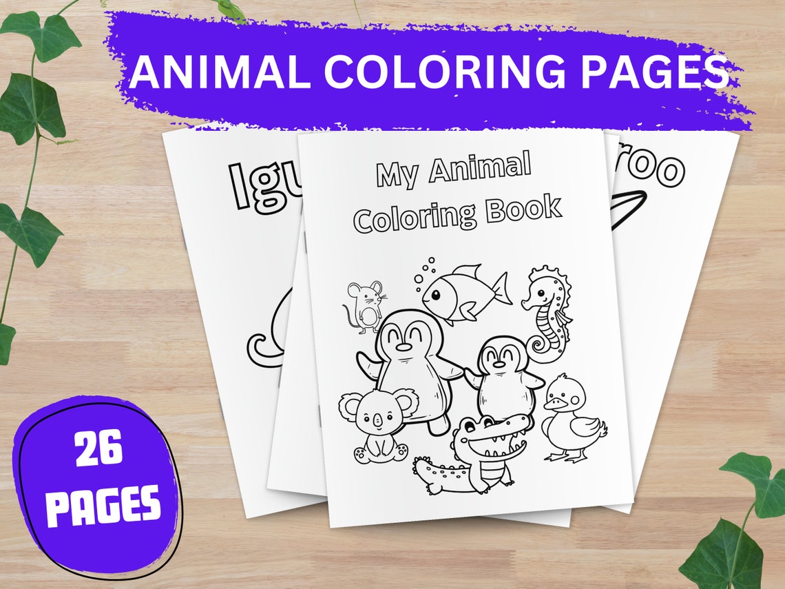 Animal Alphabet Coloring Sheets, ABC Coloring Book, Toddler Activity ...