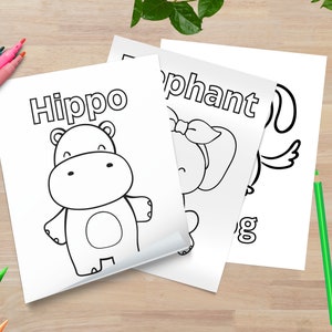 Animal Alphabet Coloring Sheets, ABC Coloring Book, Toddler Activity ...