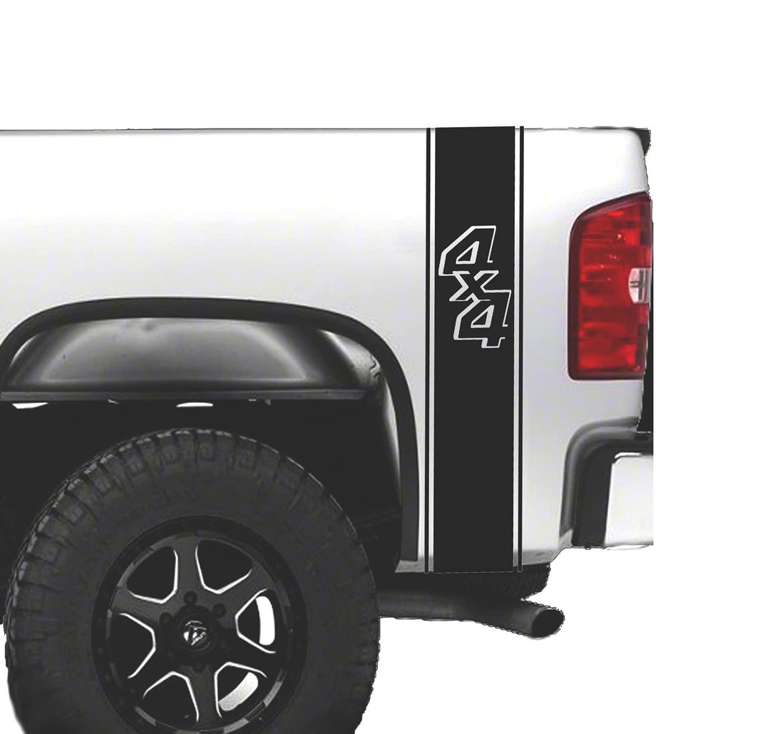 Bold 4x4 Racing Stripes Decal Set for Trucks - Custom Graphic Kit for ...