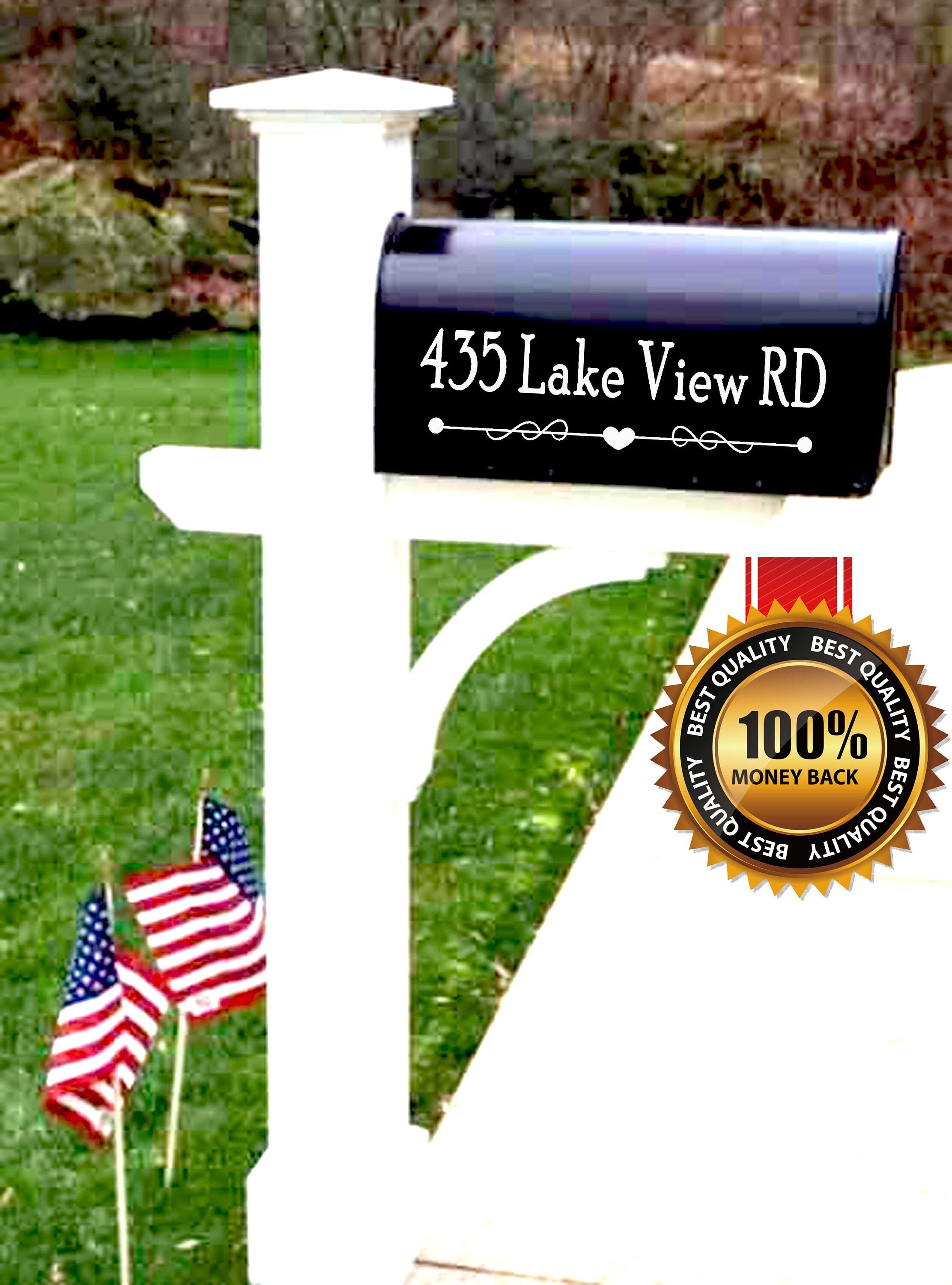 Set of 2 Custom Mailbox Decals Mailbox Numbers Vinyl Decal Stickers ...