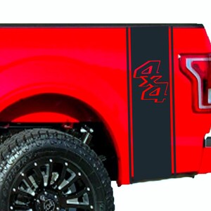 Bold 4x4 Racing Stripes Decal Set for Trucks - Custom Graphic Kit for ...