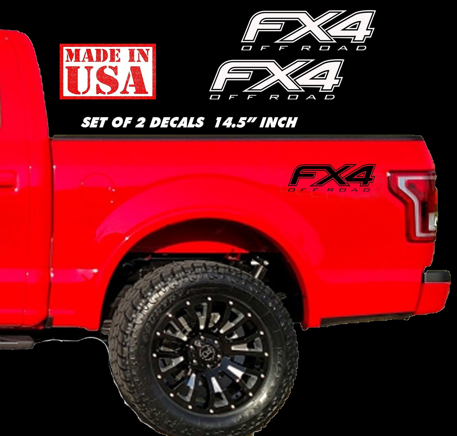 Ford F-150 Rear Bed FX4 off Road Decals Vinyl Truck Sticker Kit of 2 ...