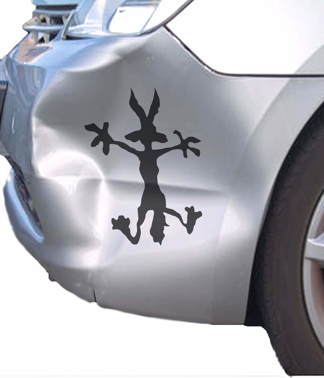 Vinyl Dent Fix Car Decal Wile E Coyote Sticker Hitting Wall Decal Cars ...