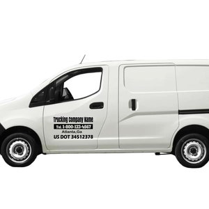 Custom Box Truck Door Vinyl Decals - Company Name & DOT Lettering ...