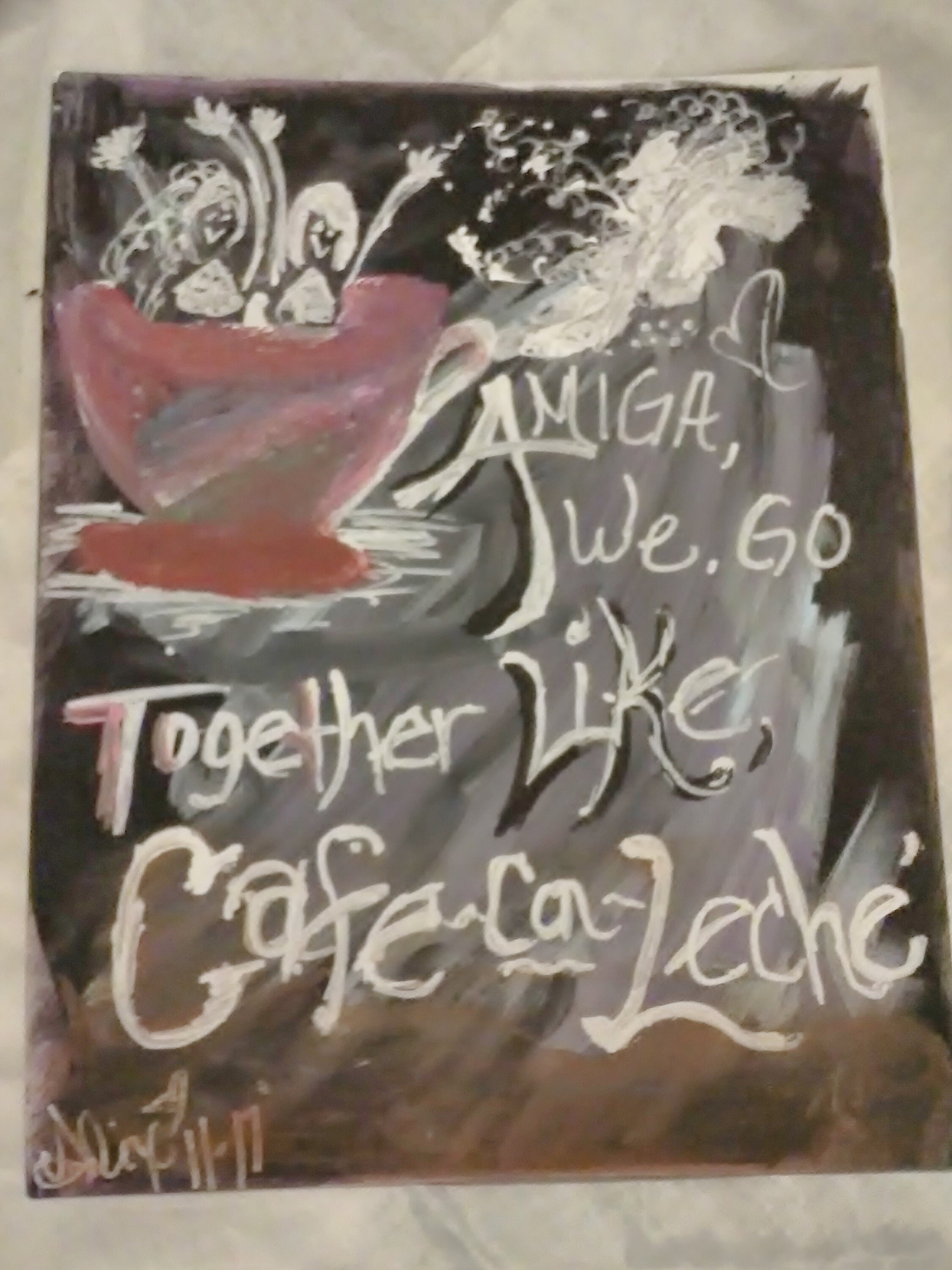 Acrílico de café sobre lienzo 11x14 - Etsy España