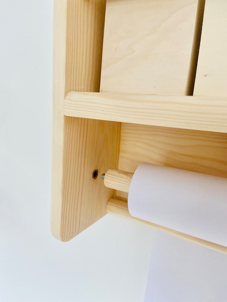 Handmade Wooden Craft Storage Shelf: Wall Mounted Easel, Playroom ...