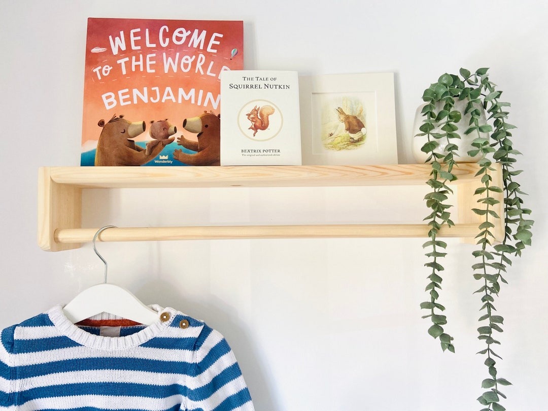 Upside Down Rail Shelf - Nursery Decor | Nursery Shelves | Nursery ...