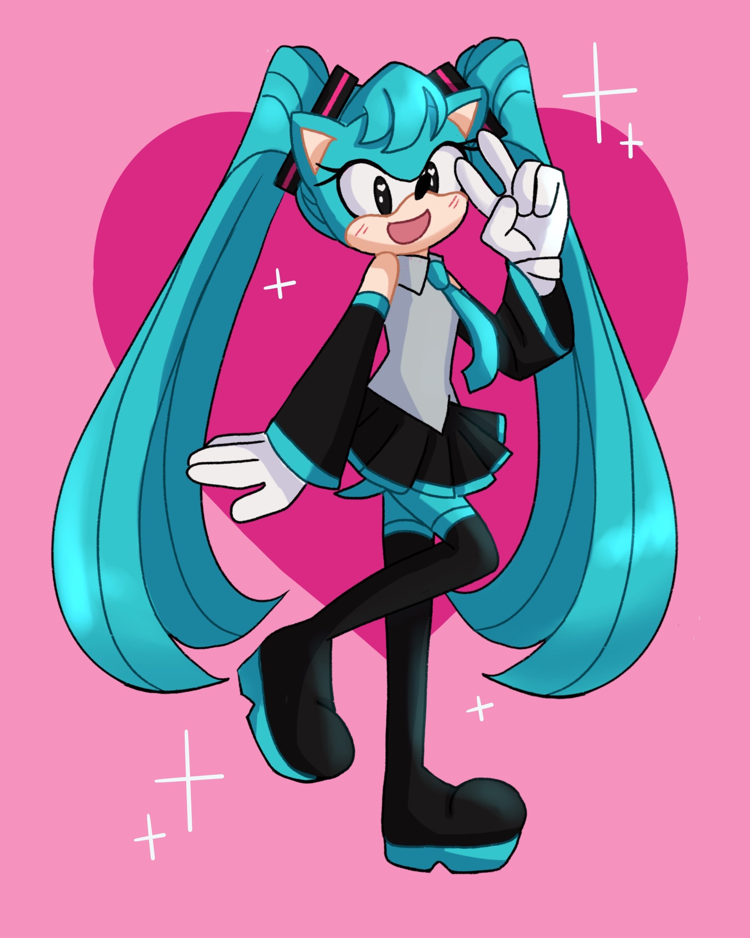 Hatsune Miku And Sonic