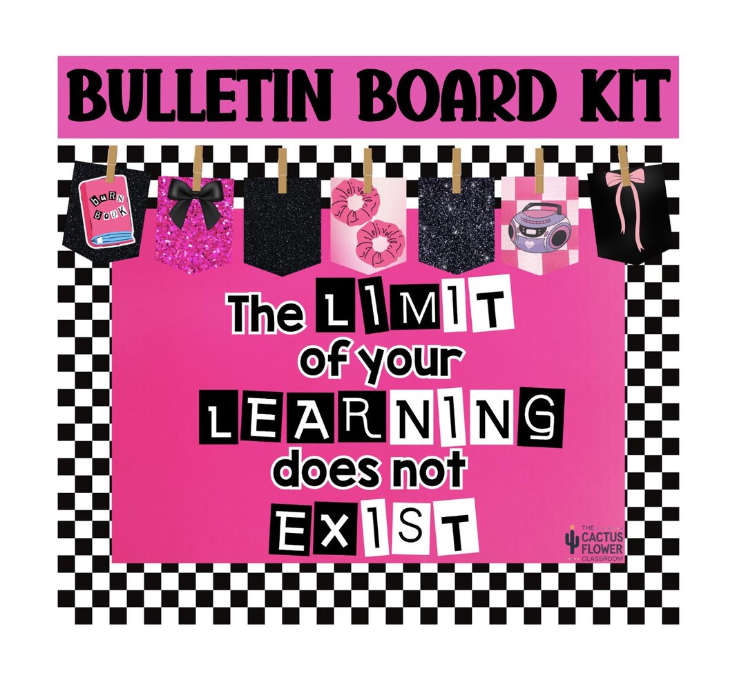 Bulletin Board Kit - Pink - Learning - Canva - Etsy