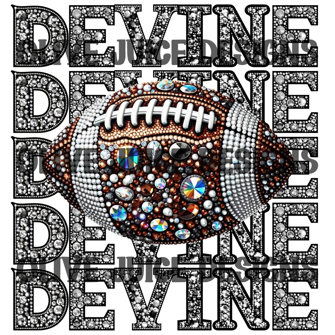 Rhinestone Devine Football PNG PNG Design - Etsy