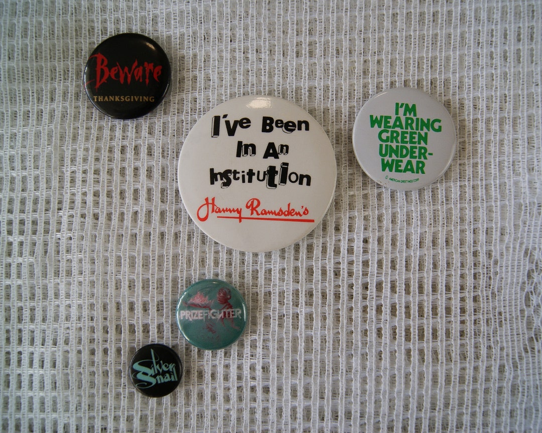 Quirky Pinback Buttons Collection - Etsy