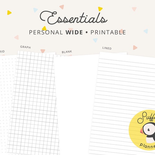 Personal Wide Ring Printable Note Pages Dotted Grid Lined - Etsy