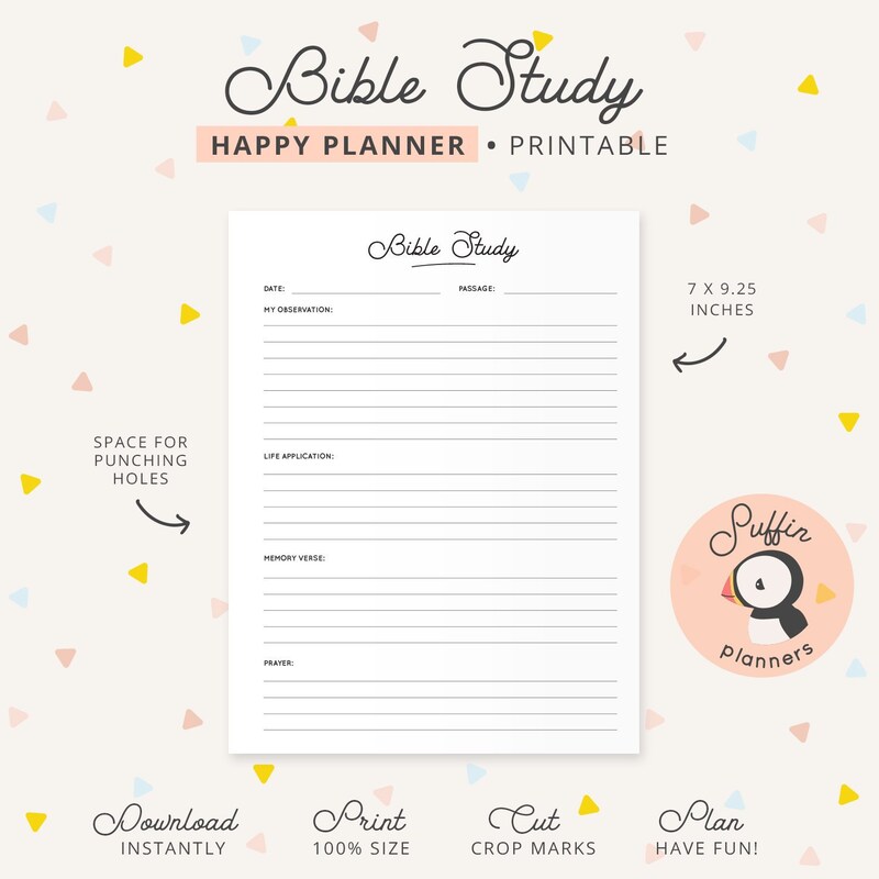 Printable Bible Planner - Etsy