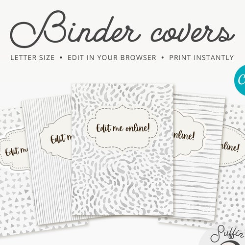 Binder Cover Printable Editable Canva Binder Insert Planner - Etsy