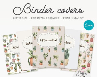 Binder Cover Printable Editable Canva Binder Insert Planner | Etsy