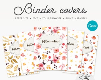 Binder Cover Printable Editable, Binder Insert, Planner Cover, Teacher ...