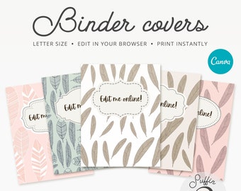 Binder Cover Printable Editable, Binder Insert, Planner Cover, Teacher ...