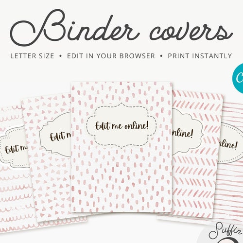 Binder Cover Printable Editable Canva Binder Insert Planner - Etsy
