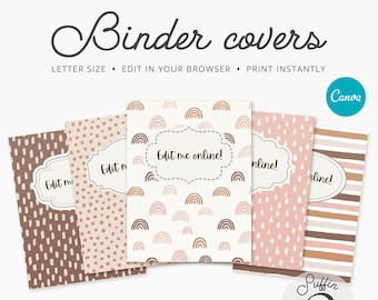 Binder Cover Printable Editable Canva Binder Insert Planner - Etsy