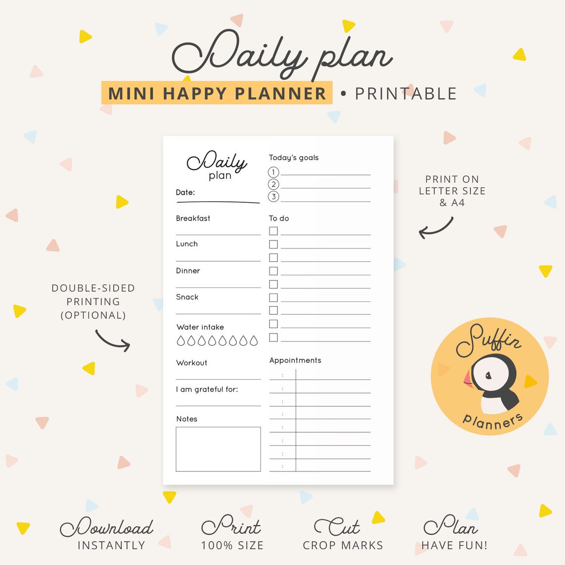 Mini Happy Planner Printable Daily Plan Mini Happy Planner - Etsy