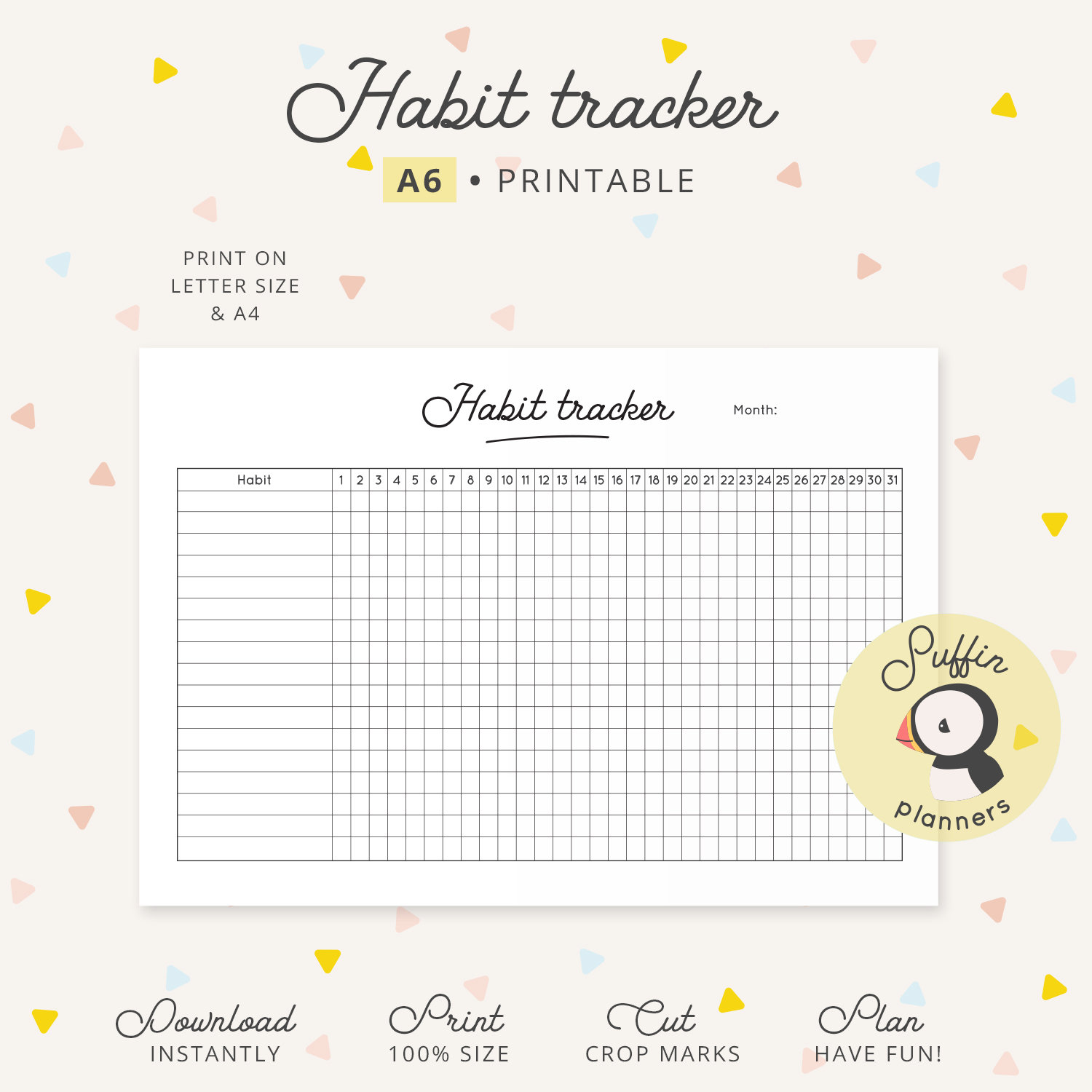 A6 Habit Tracker, A6 Ring, Habit Tracker Printable, Habit Printable ...