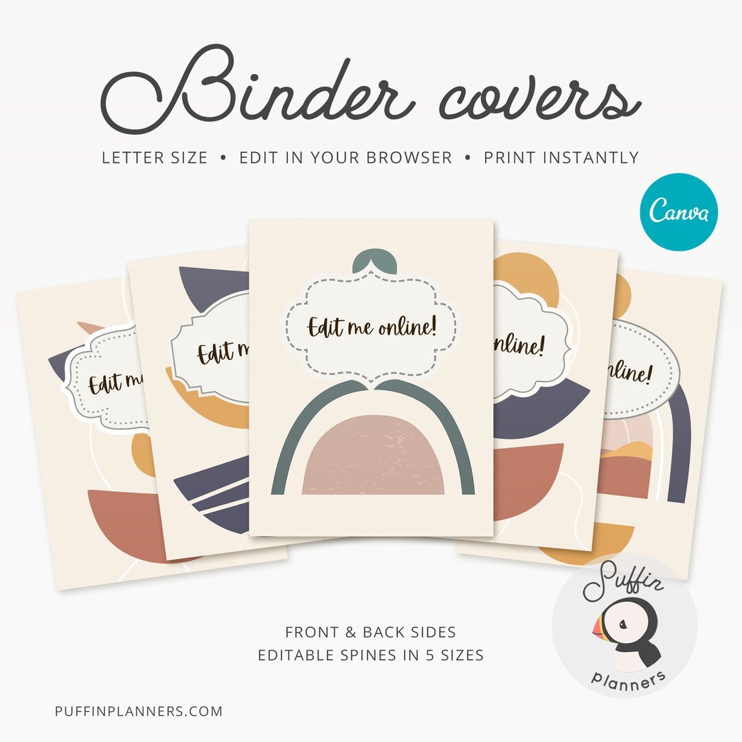Binder Cover Printable Editable, Canva, Binder Insert, Planner Cover ...