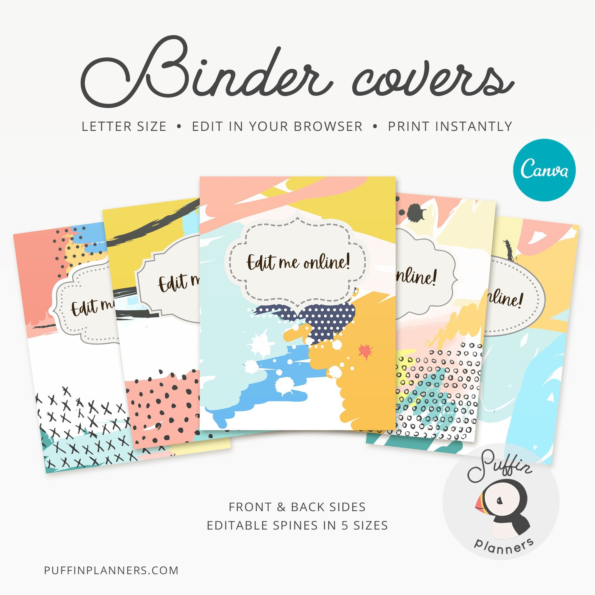 Paper Canva Teacher Binder Binder cover printable editable Inserts ...