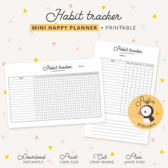 Mini Happy Planner Habit Tracker Habit Tracker Printable | Etsy