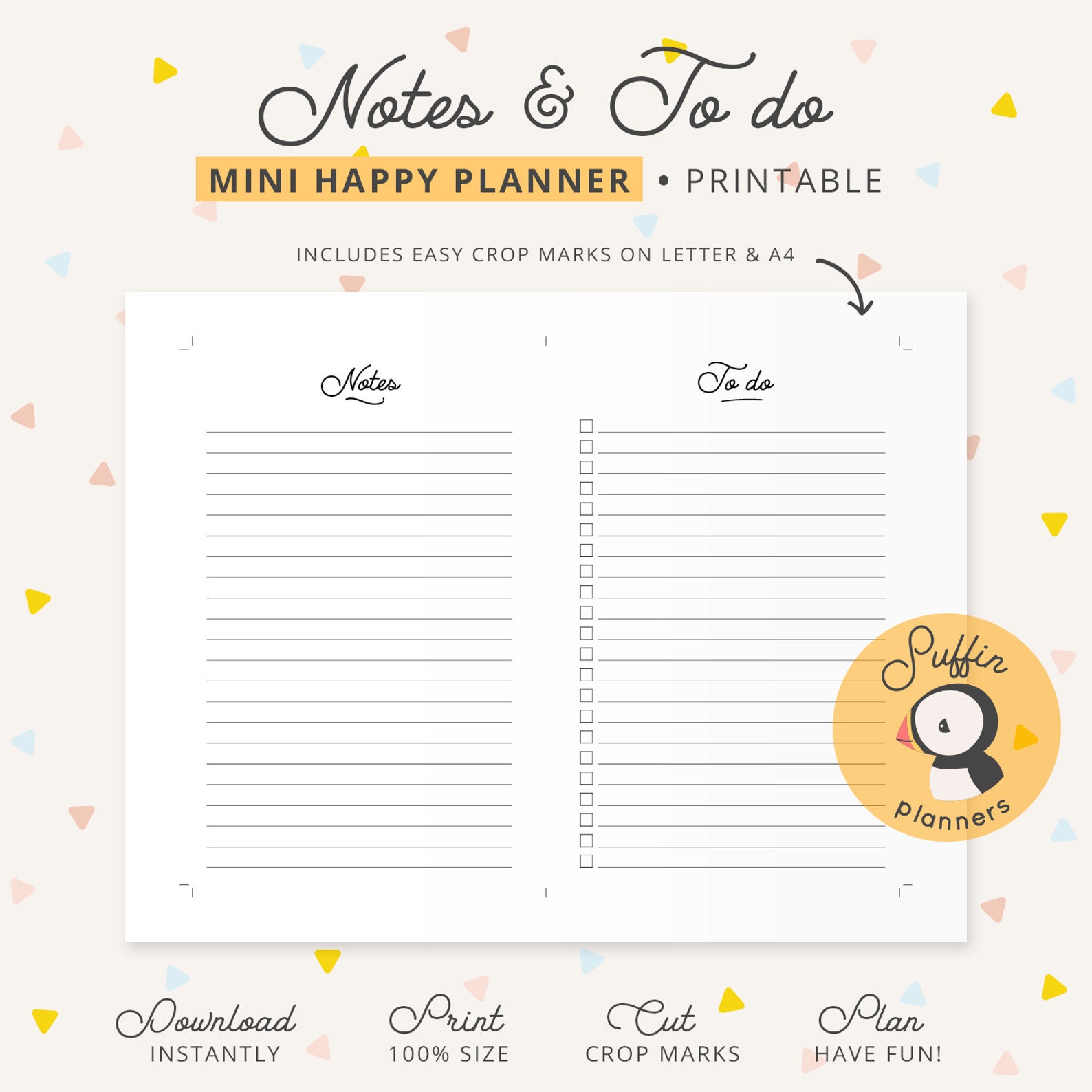 Mini Happy Planner Printable Notes Printable Mini Happy - Etsy