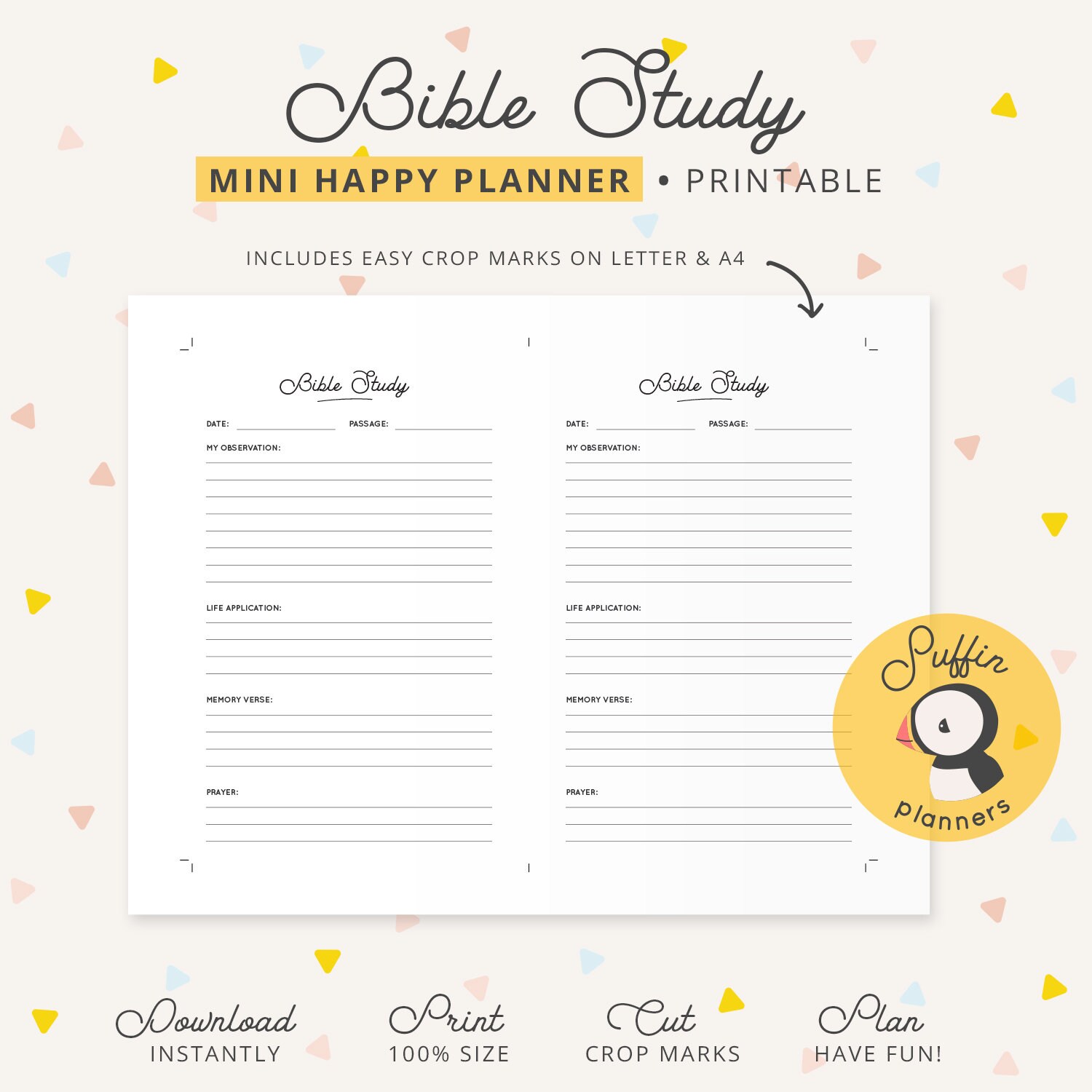 Mini Happy Planner Bible Study Printable Bible Study Notes - Etsy