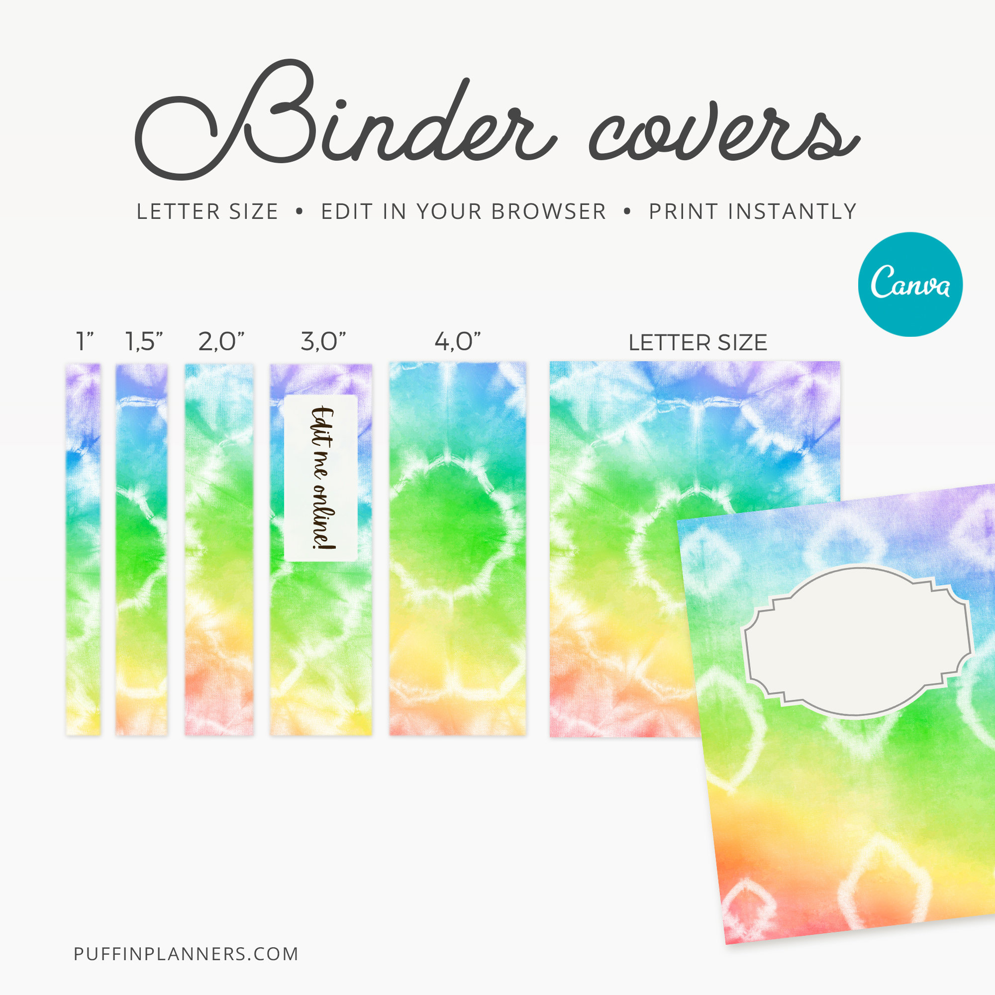Binder Cover Printable Editable Canva Binder Insert Planner - Etsy