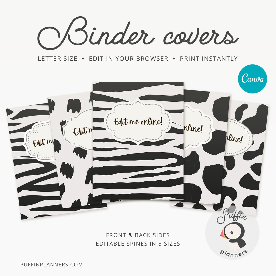 Binder Cover Printable Editable, Canva, Binder Insert, Planner Cover ...