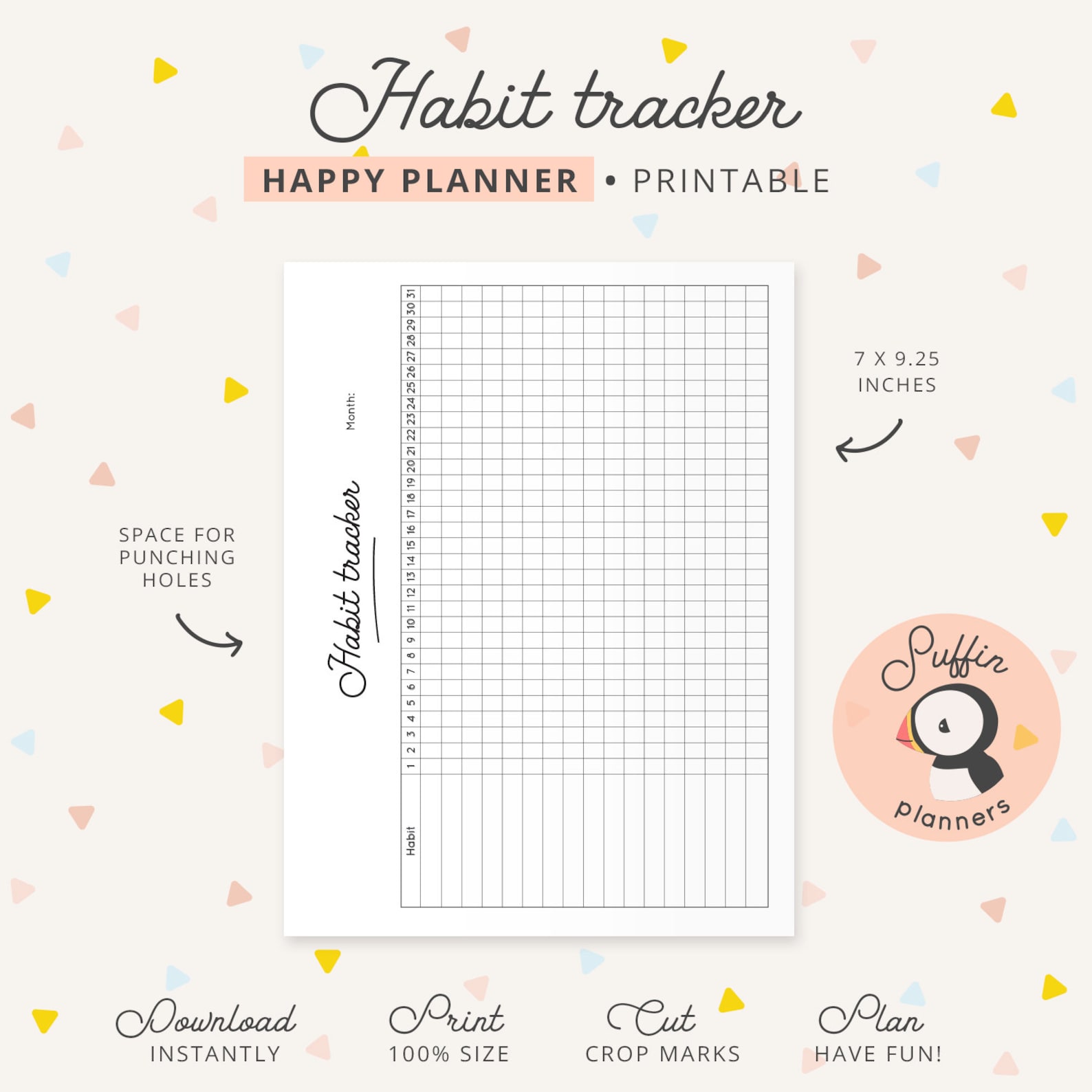 Happy Planner Habit Tracker Habit Tracker Printable Habit | Etsy