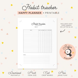 Happy Planner Habit Tracker, Habit Tracker Printable, Habit Printable ...